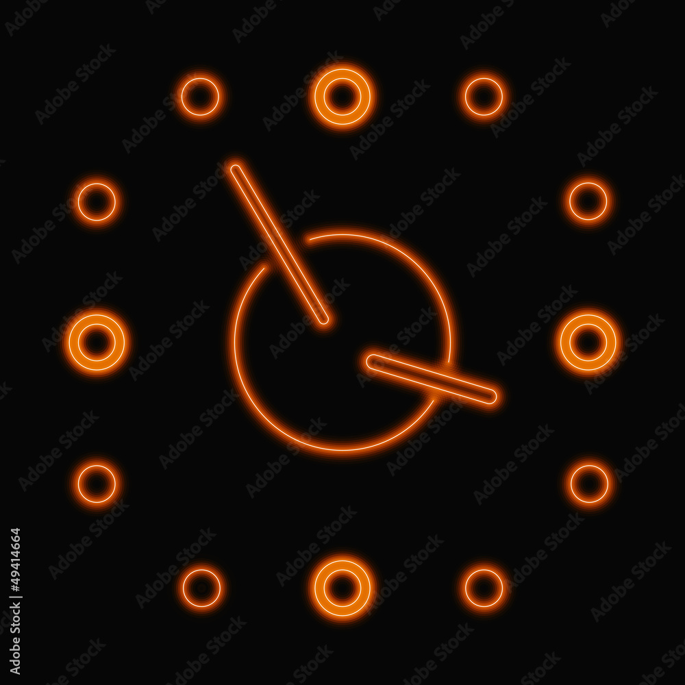 Abstract neon clock Stock Vector | Adobe Stock