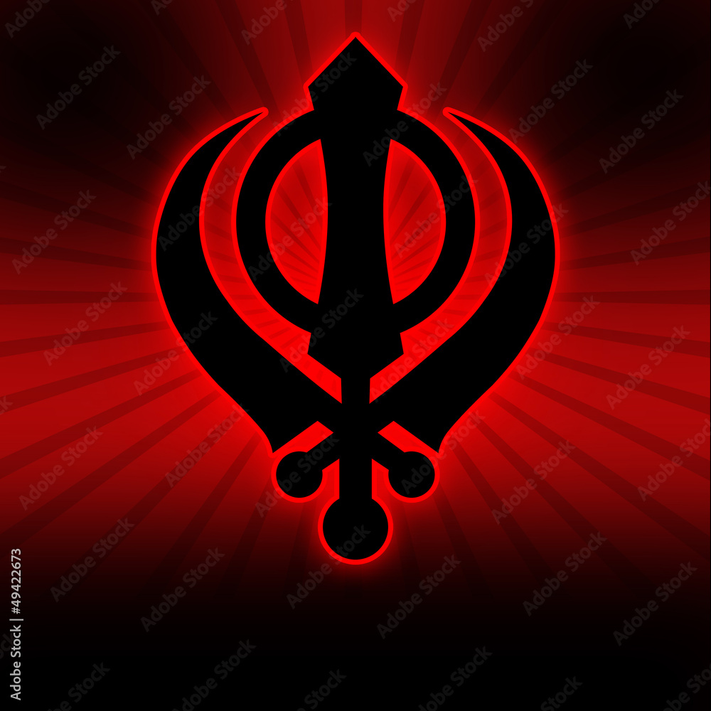 Sikh Symbol - Red Black Burst Stock Illustration | Adobe Stock