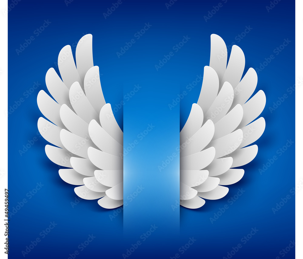 Artificial paper wings - vector illustration Stock Vector | Adobe Stock