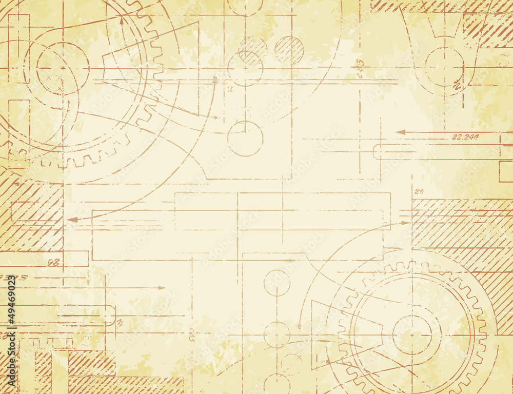 Old Technical Drawing Stock Vector | Adobe Stock