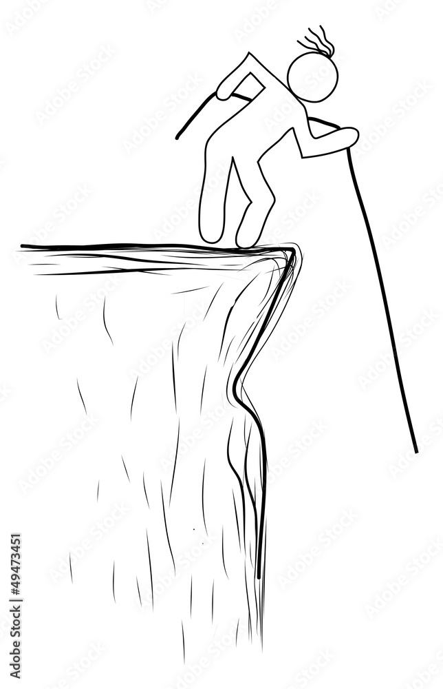 Someone Falling Off A Cliff Drawing
