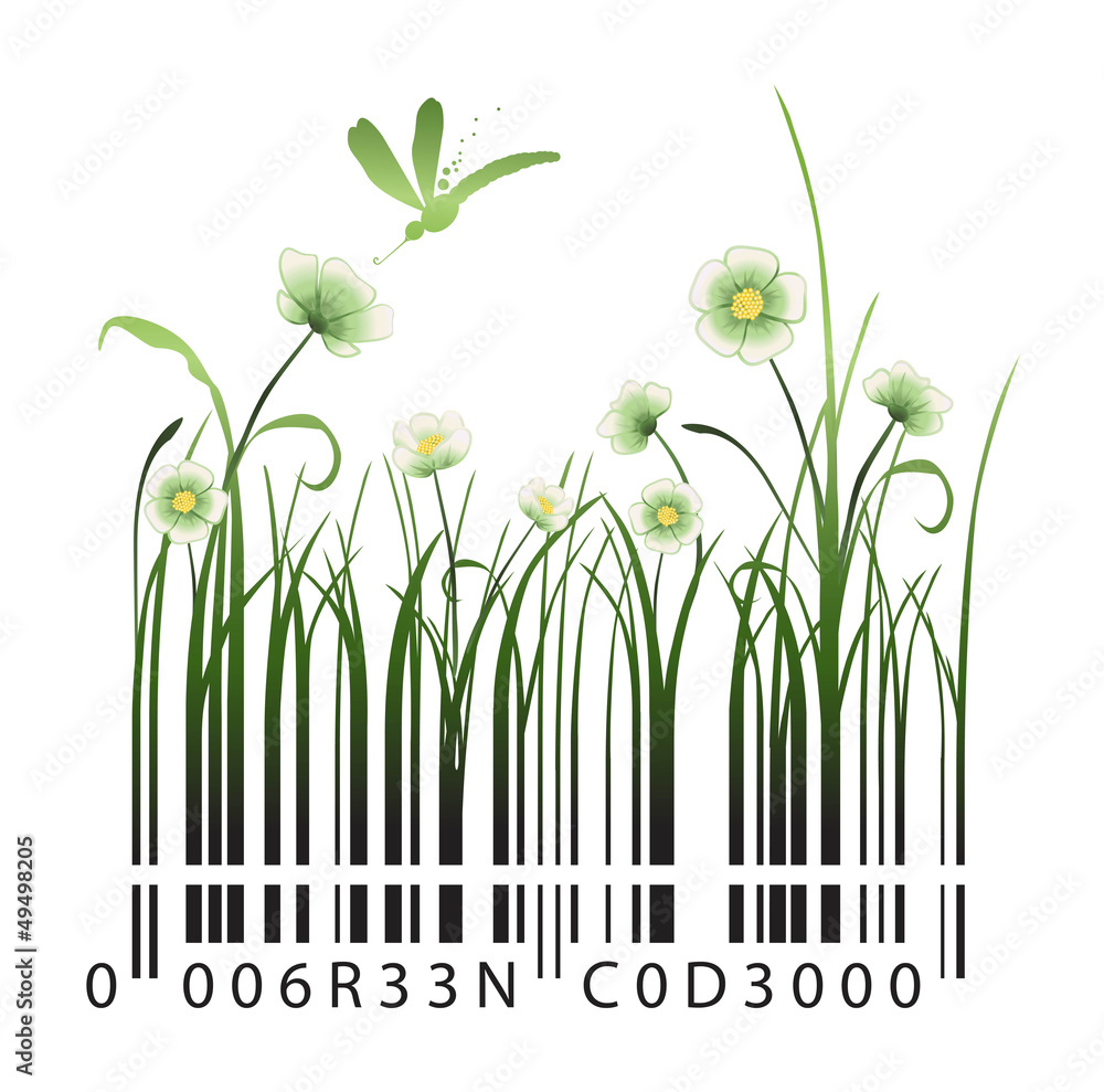 Flower barcode Stock Vector | Adobe Stock
