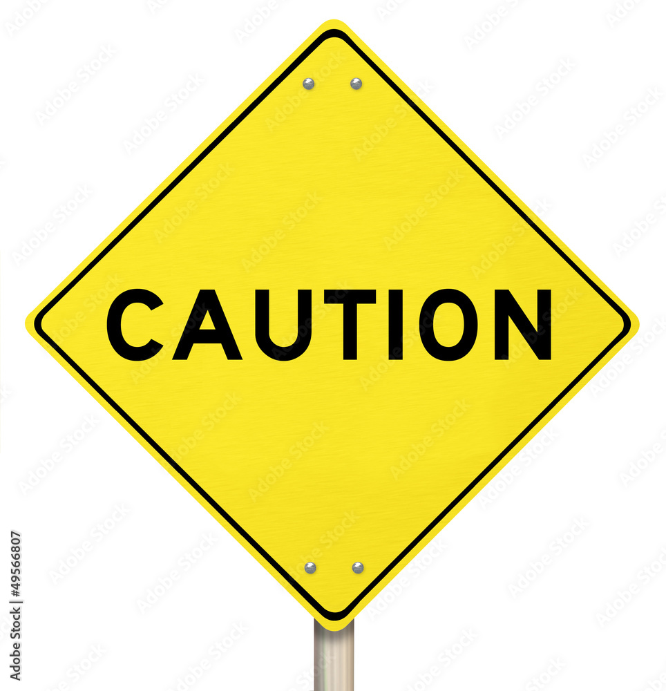 Caution - Yellow Warning Sign - Isolated Stock Illustration | Adobe Stock