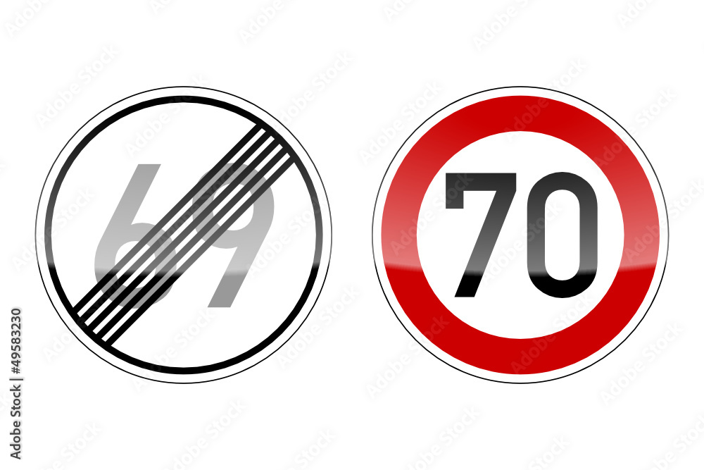 verkehrszeichen v2 geburtstag 69 70 I vector de Stock | Adobe Stock