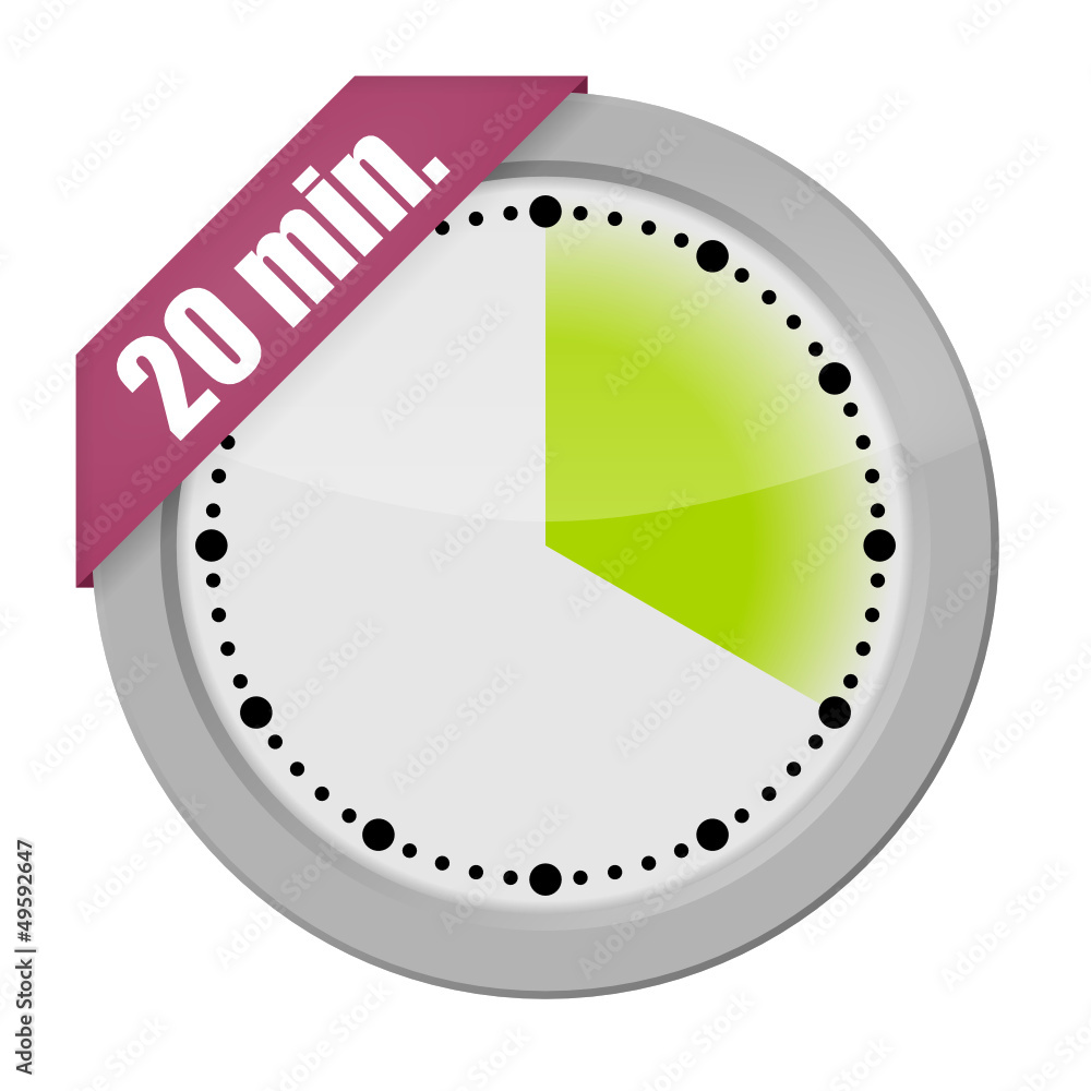 button uhr 20 min. 1 Stock-Vektorgrafik | Adobe Stock