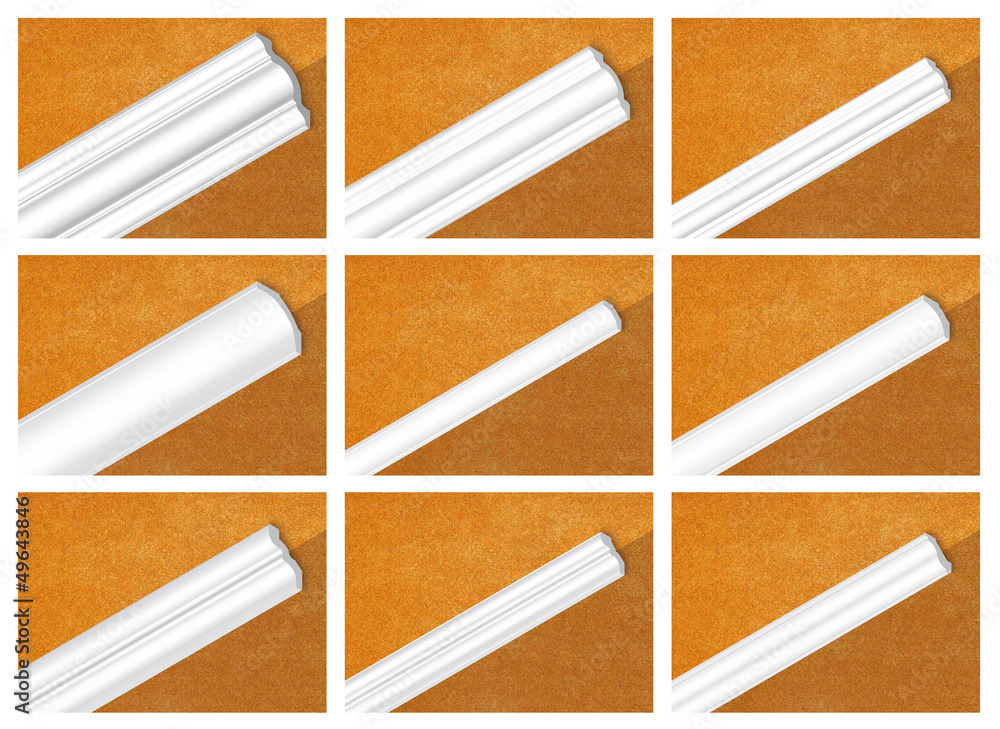 Decorative profile of polystyrene, ceiling skirting Stock Photo | Adobe ...