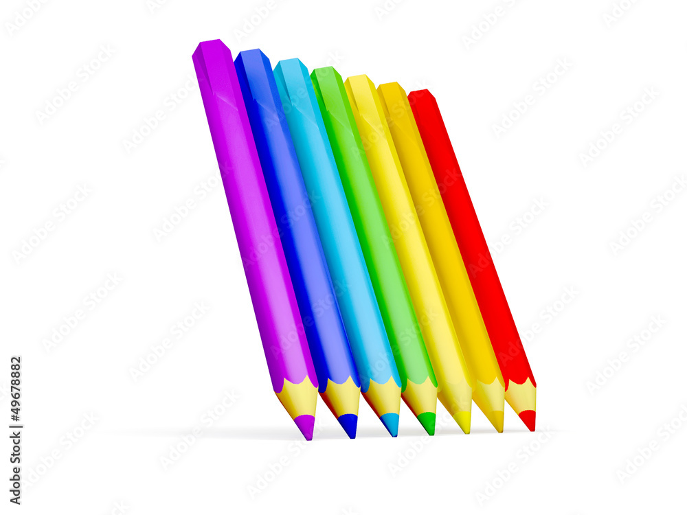 3D colour pencils Stock Illustration | Adobe Stock