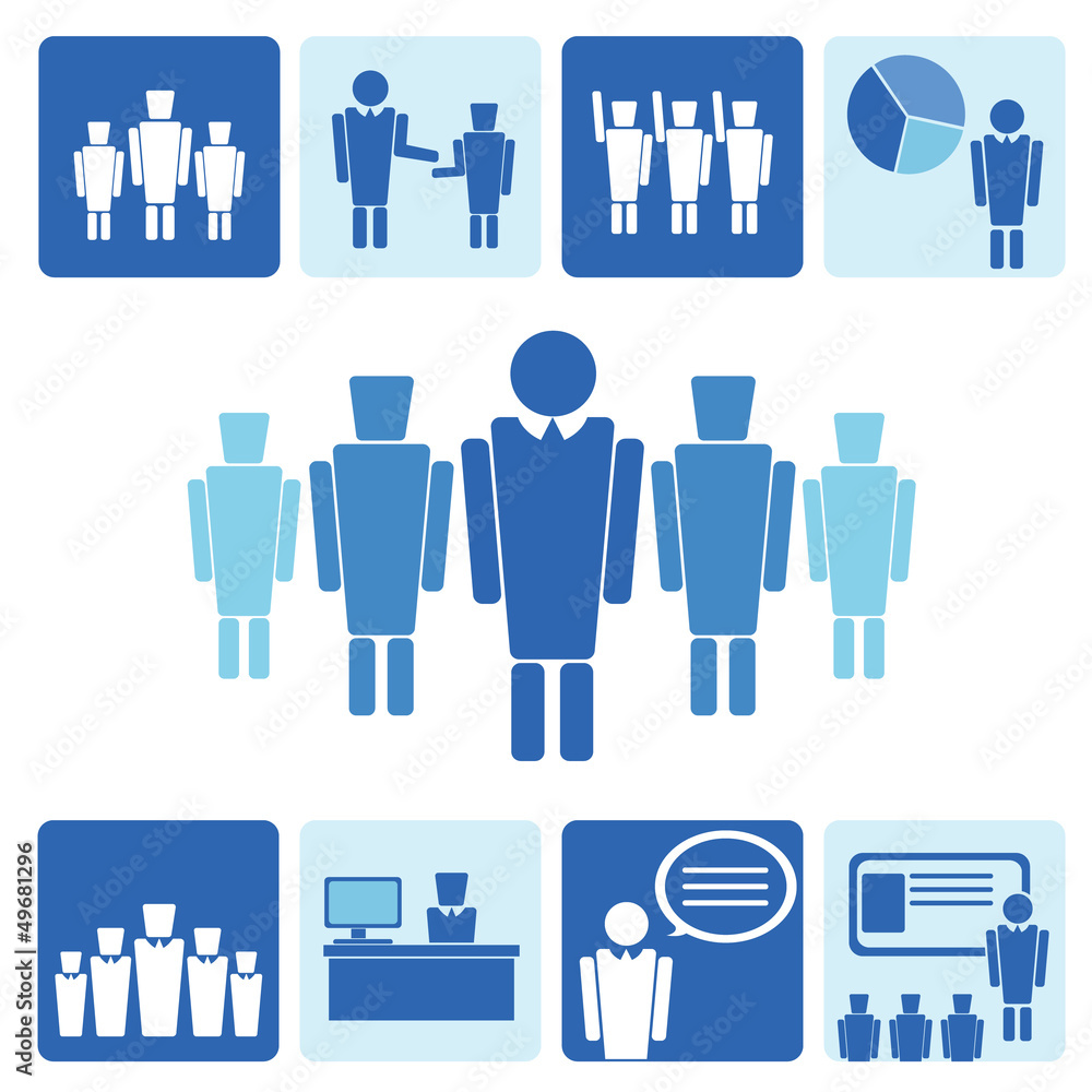 Business people at work icons set Stock Illustration | Adobe Stock