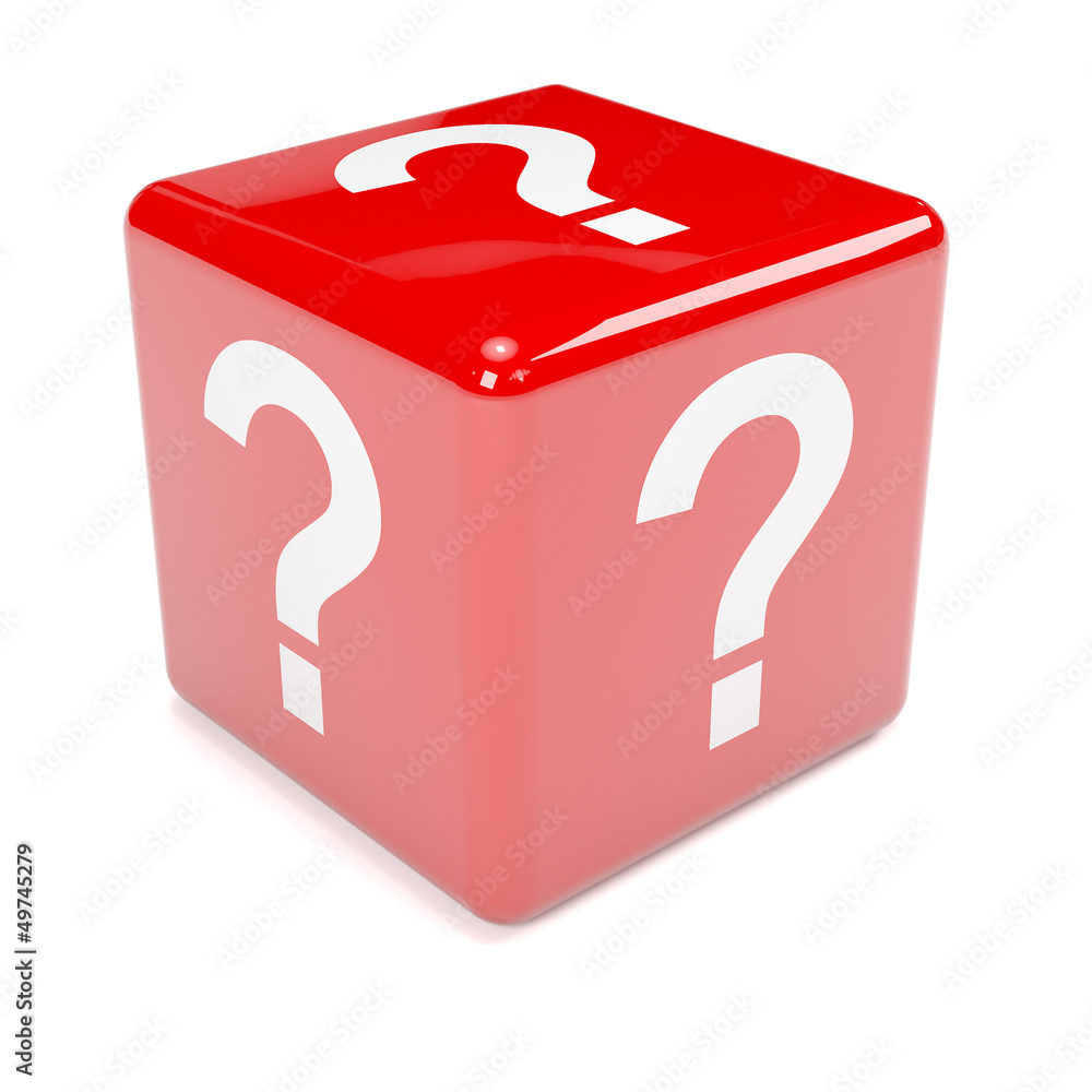 Red dice with question mark Stock Illustration | Adobe Stock