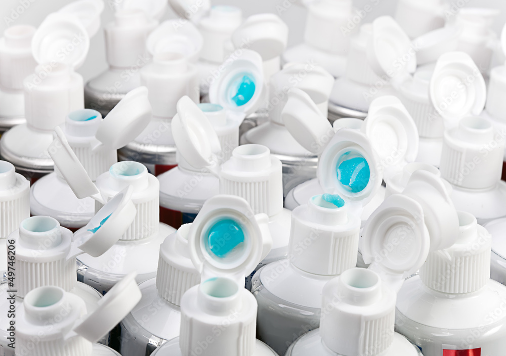 Toothpaste tubes Stock Photo | Adobe Stock