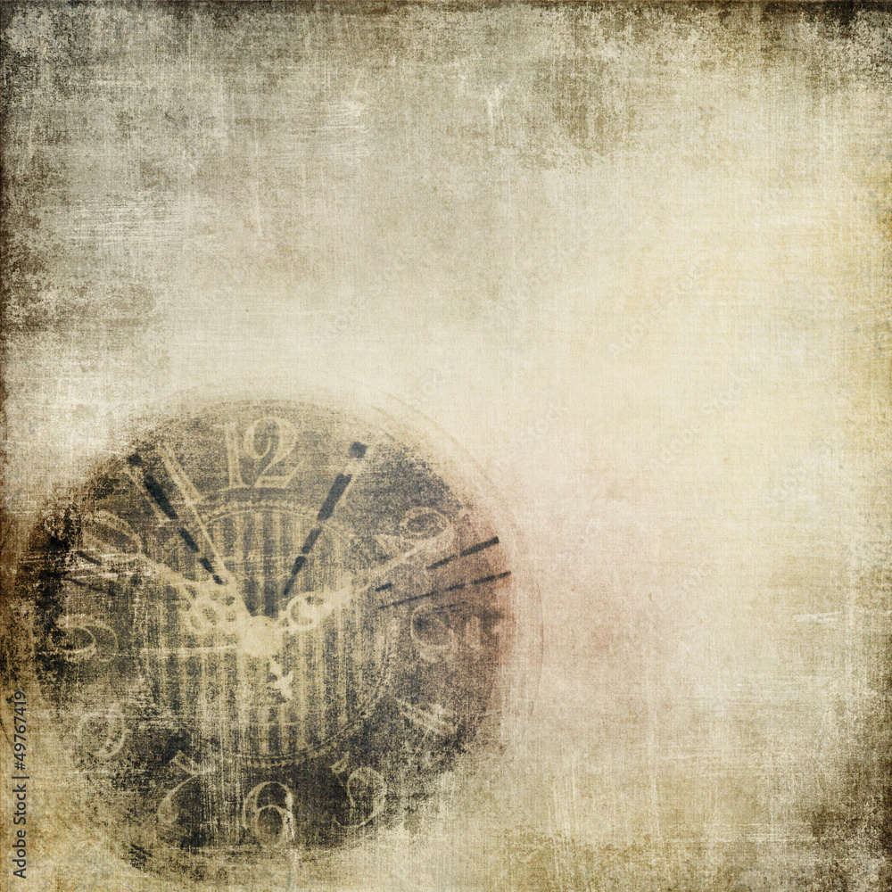 Vintage background with clock Stock Illustration | Adobe Stock