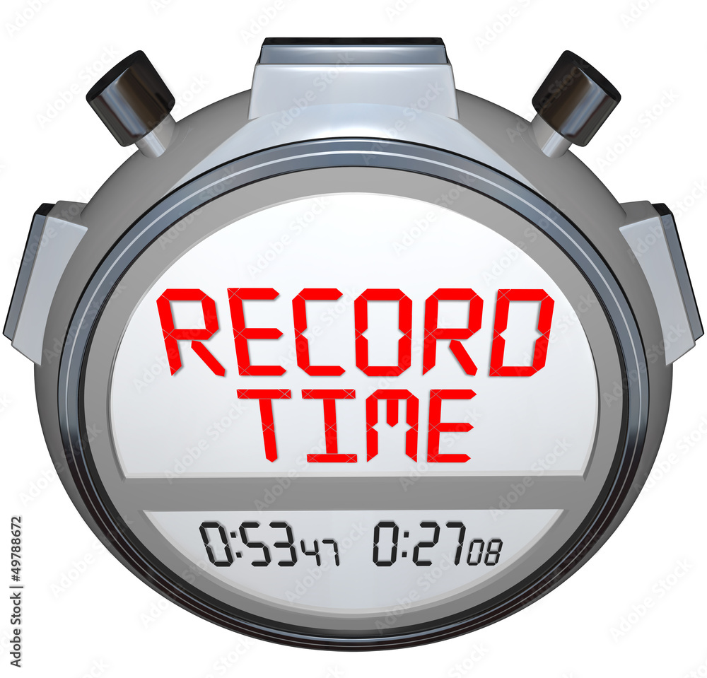 Record Time Stopwatch Displays Best Time Ever Stock Illustration ...