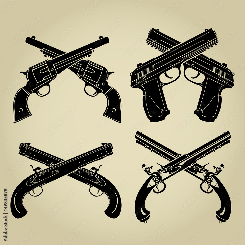 Crossed Pistols Drawing