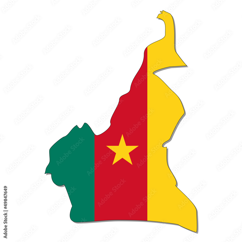Carte et drapeau du Cameroon Stock Vector | Adobe Stock