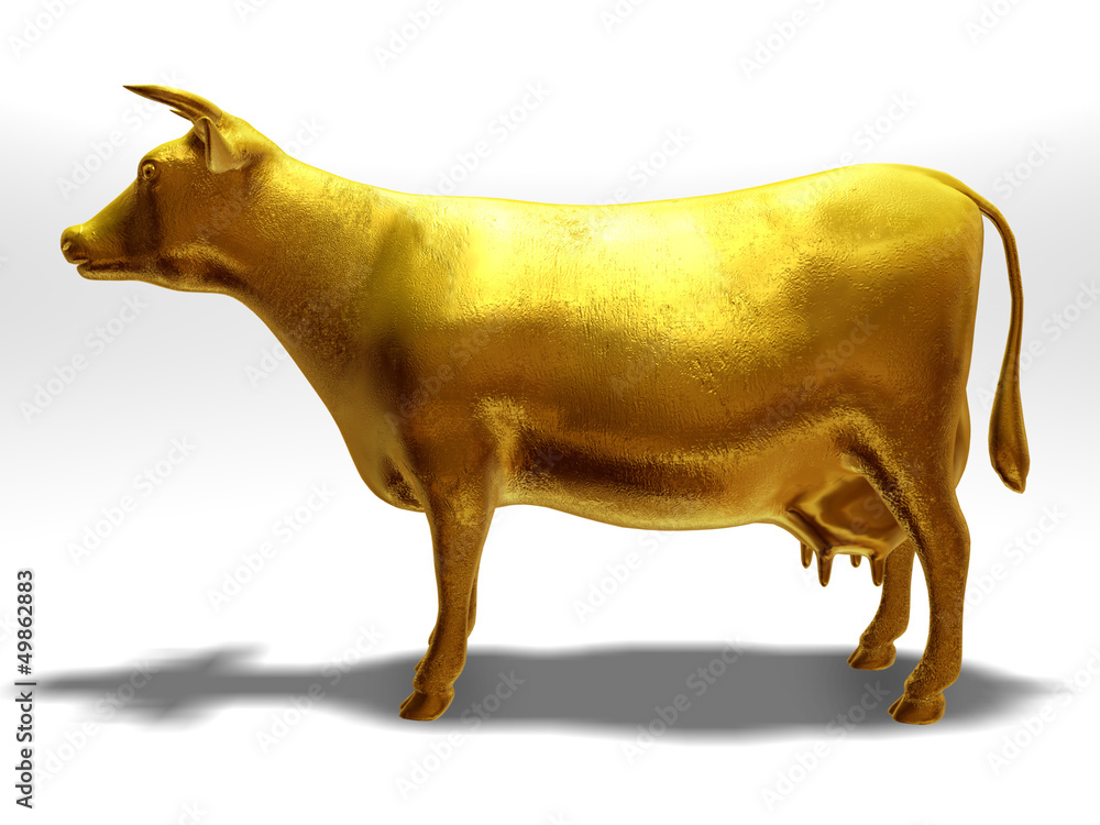 cow, cattle in gold Stock Illustration | Adobe Stock