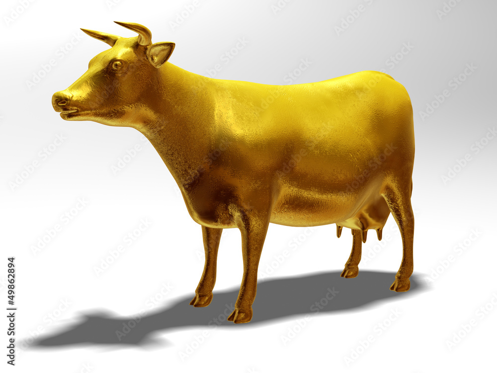 cow, cattle made of gold Stock Illustration | Adobe Stock