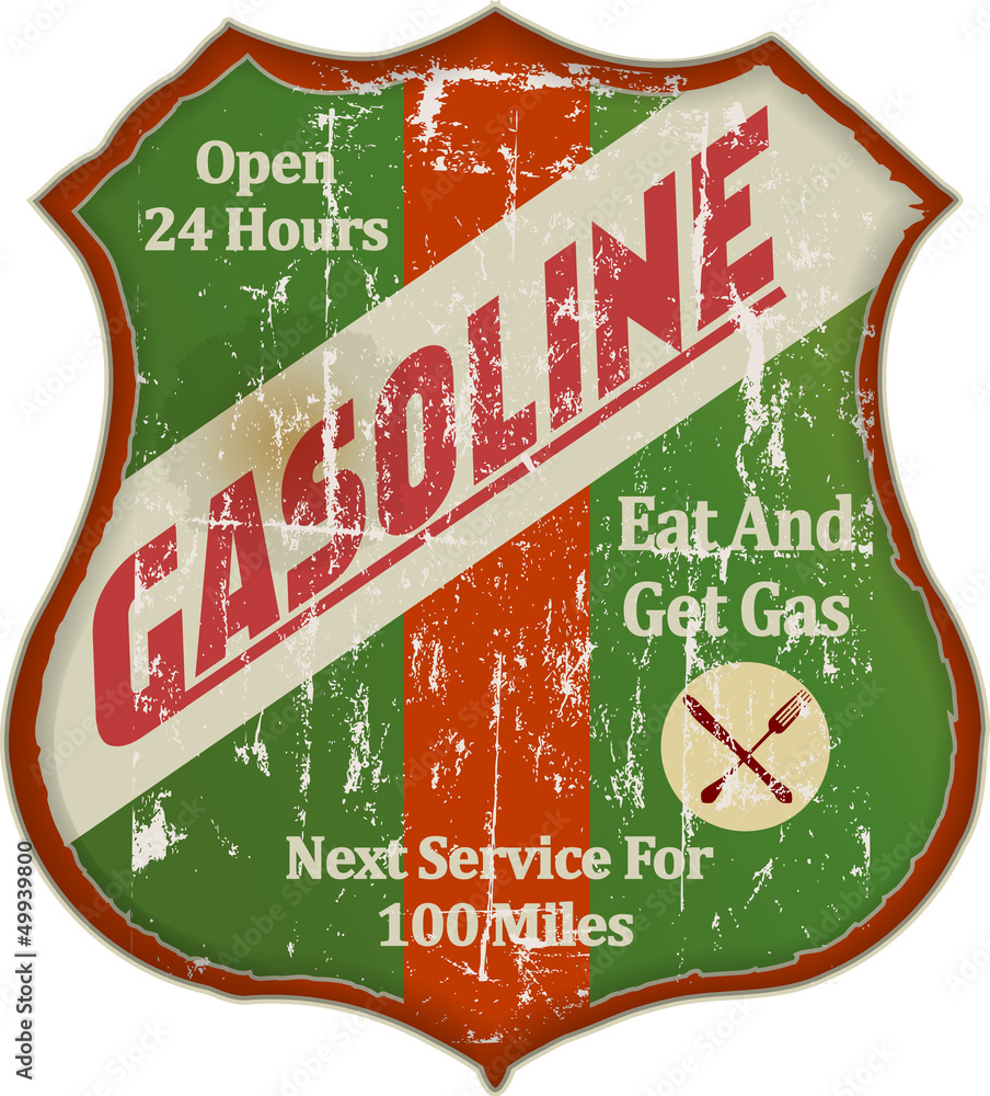 Vintage gas station and diner sign, vector Stock Vector | Adobe Stock