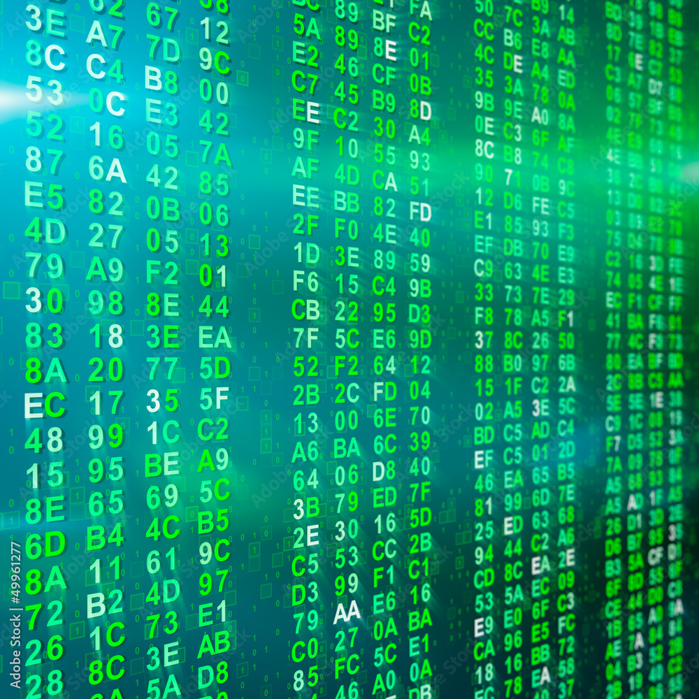 green hexadecimal data columns background Stock Illustration | Adobe Stock