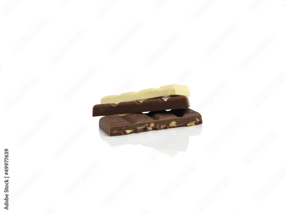 3 Riegel Schokolade gestapelt Stock-Foto | Adobe Stock