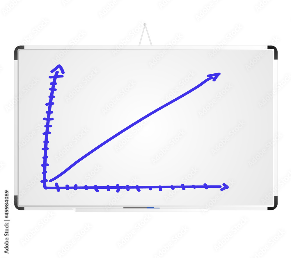 Graph increase arrow on Whiteboard Stock Vector | Adobe Stock