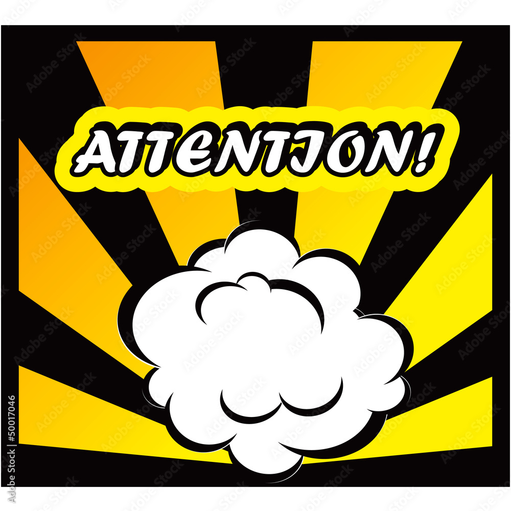 Comic book background Attantion! sign Card Pop Art office stamp Stock ...