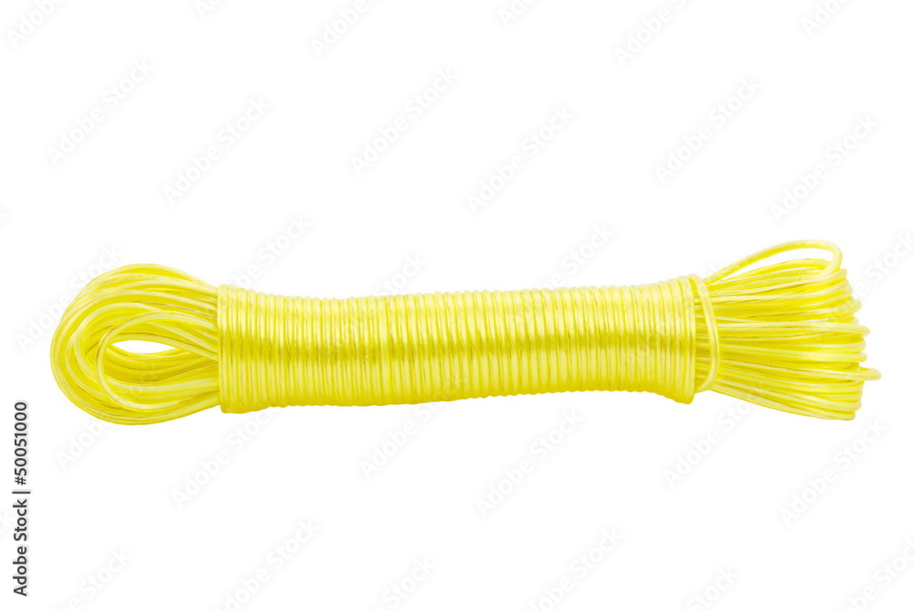rope for drying of clothing on a white background, isolated Stock Photo ...