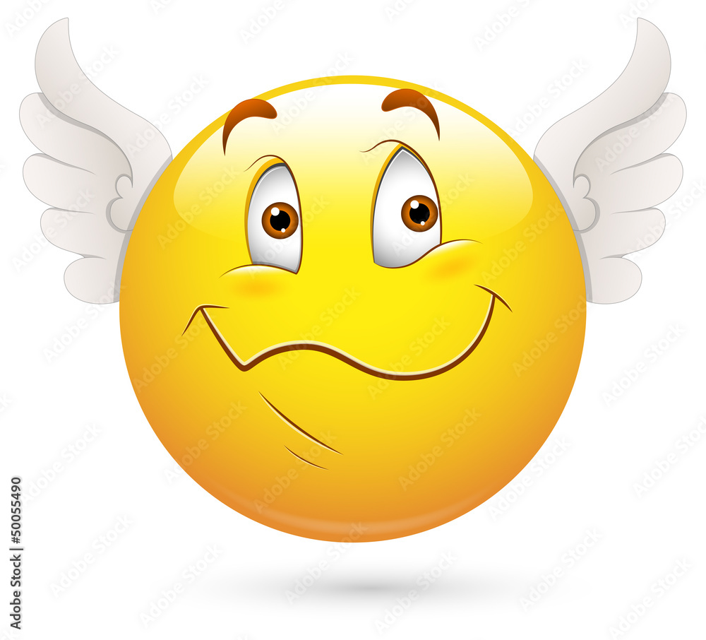 Smiley Vector Illustration - Angel Face Stock Vector | Adobe Stock