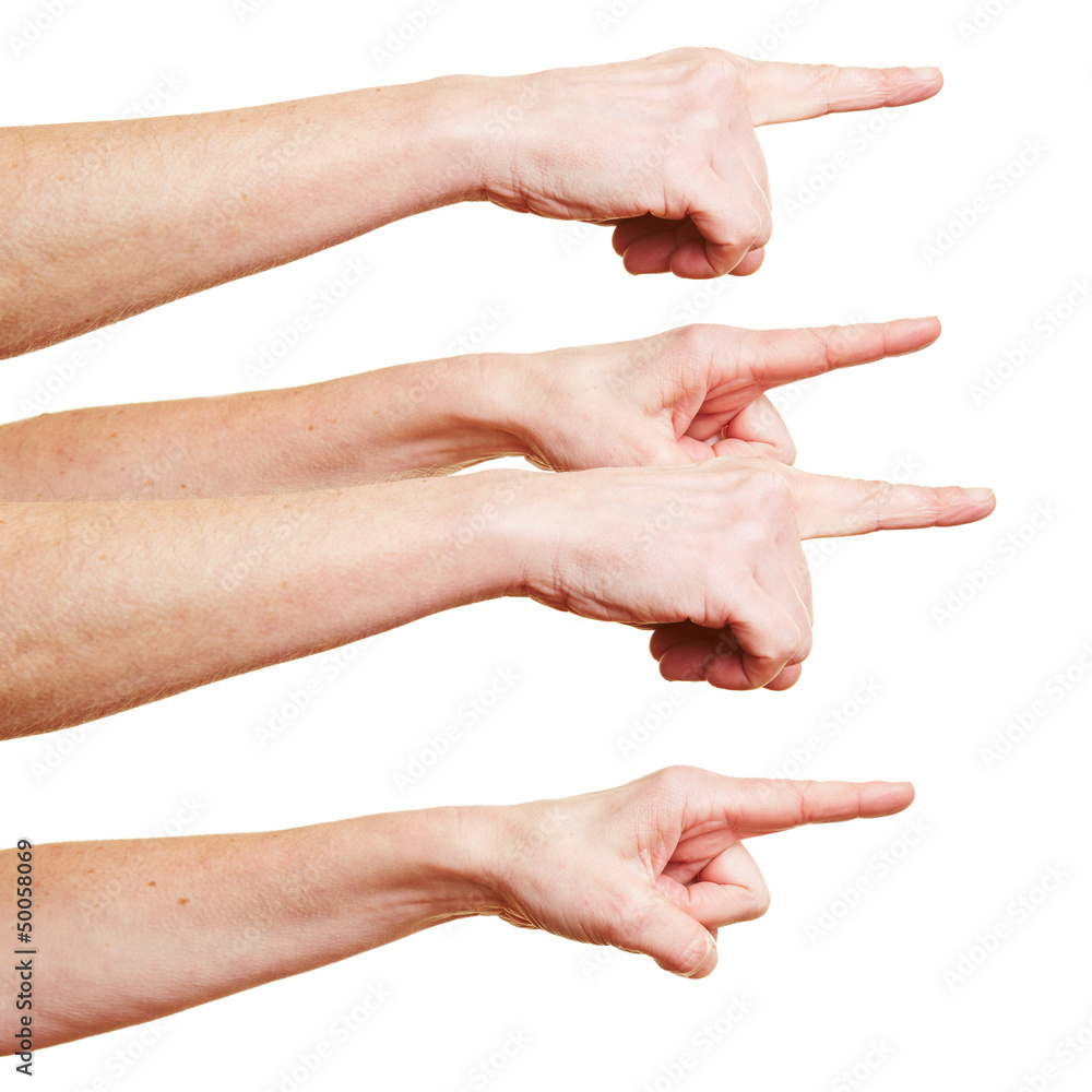 Mobbing mit ausgetreckten Fingern Stock Photo | Adobe Stock
