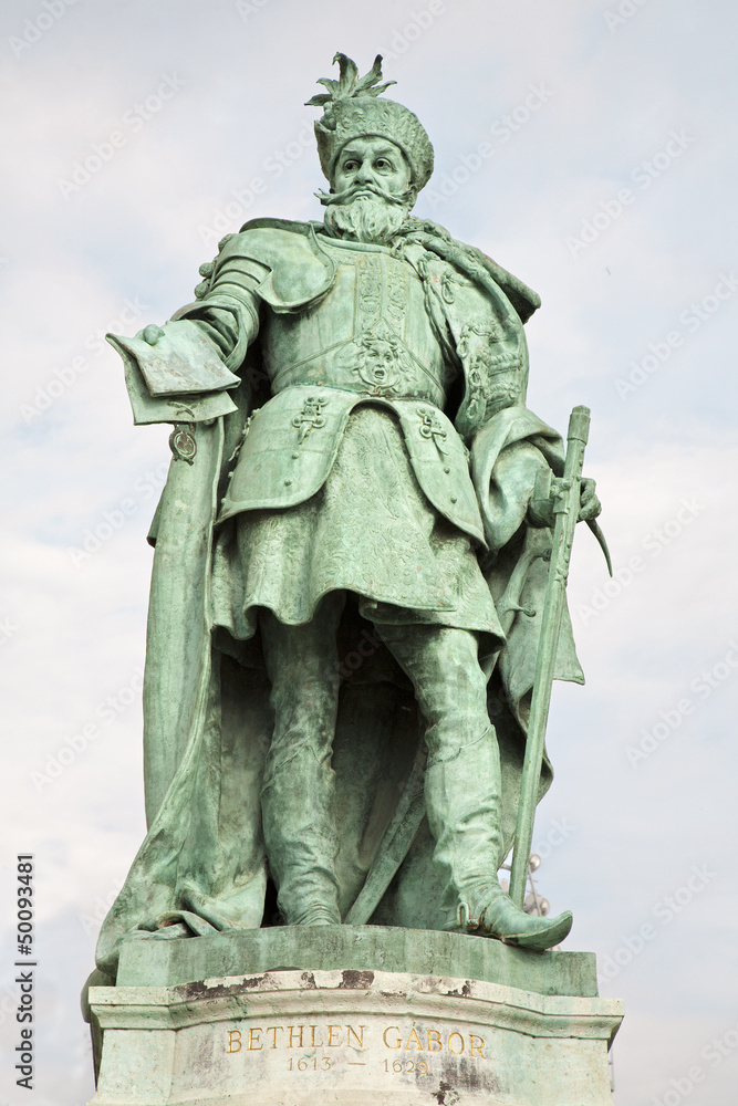 Budapest - Gabriel Bethlen statue from The Millennium Monument Stock ...