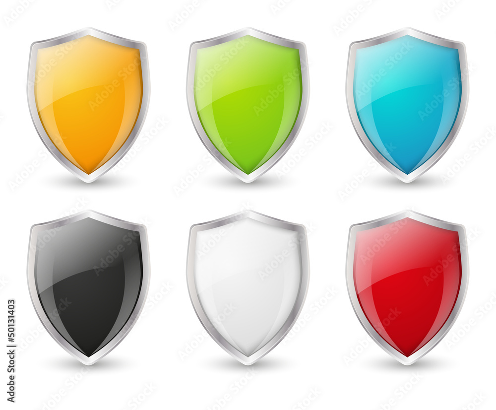 Set of shield icons Stock Vector | Adobe Stock