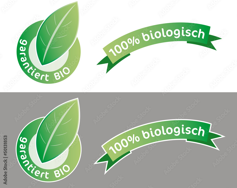 Bio-Logo, Flagge und rund mit Blatt Stock Vector | Adobe Stock