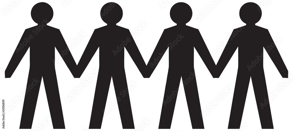 People Holding Hands Vector