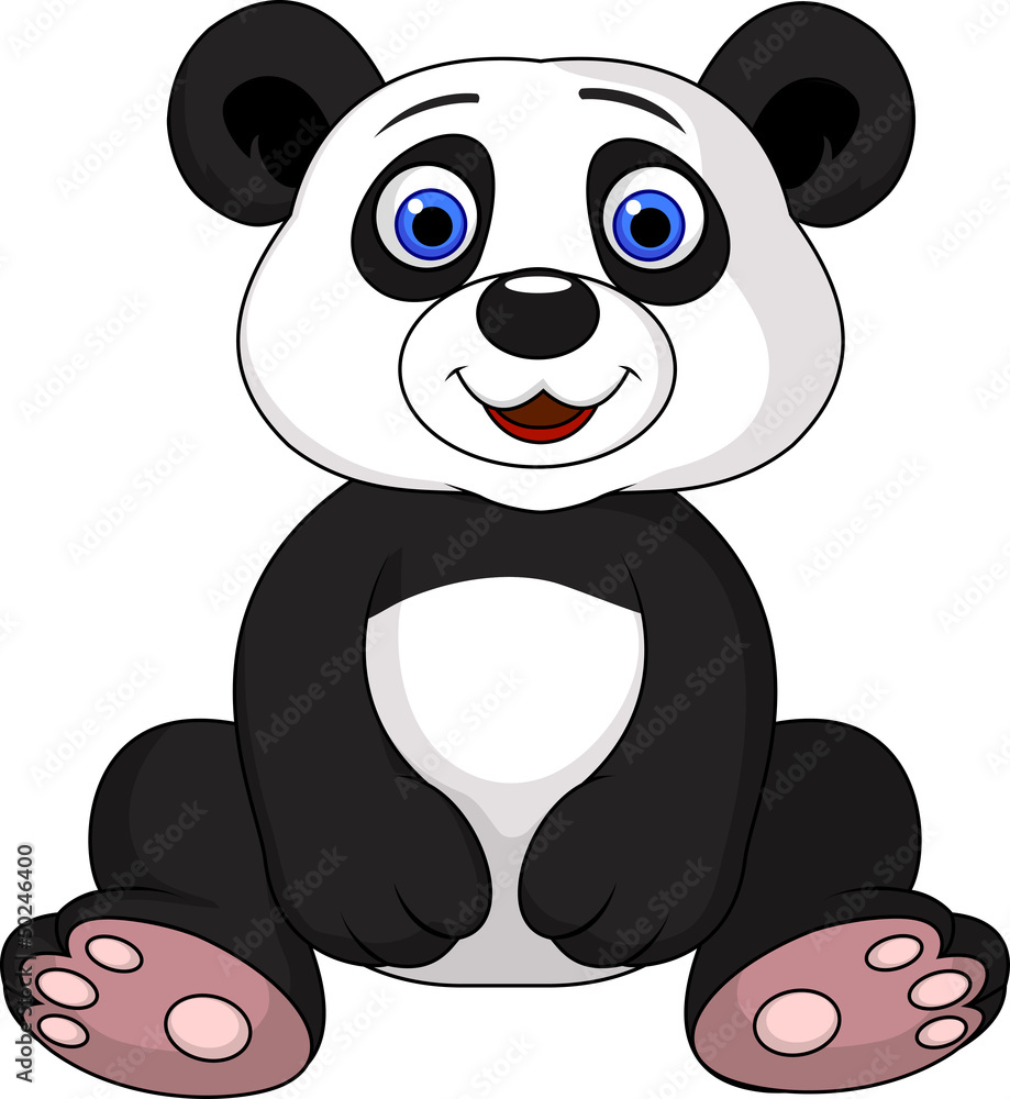 Cute panda cartoon Stock Vector | Adobe Stock