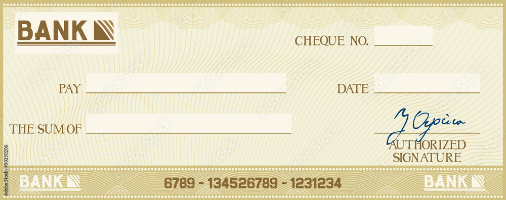 blank check (business cheque design) Stock Vector | Adobe Stock