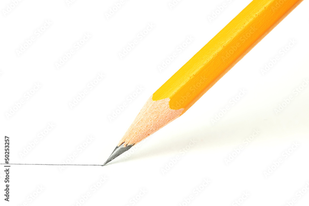 Drawing a line with a pencil Stock Photo | Adobe Stock