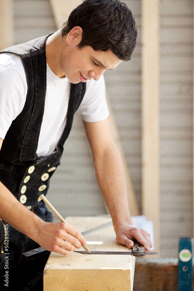 zimmermann zeichnet an Stock Photo | Adobe Stock