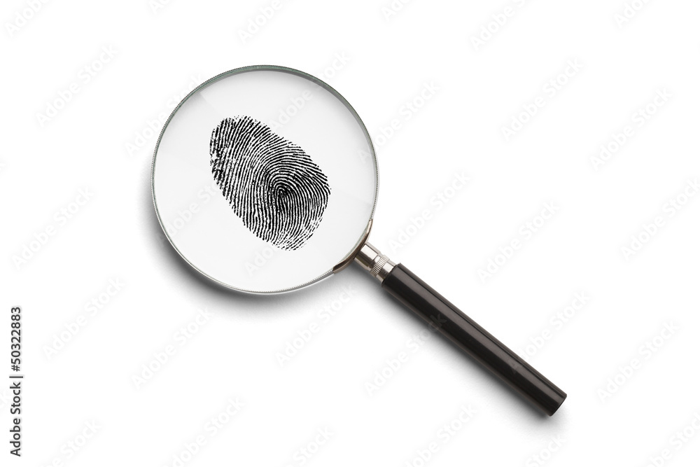 Magnifying Glass Fingerprint Stock Photo | Adobe Stock
