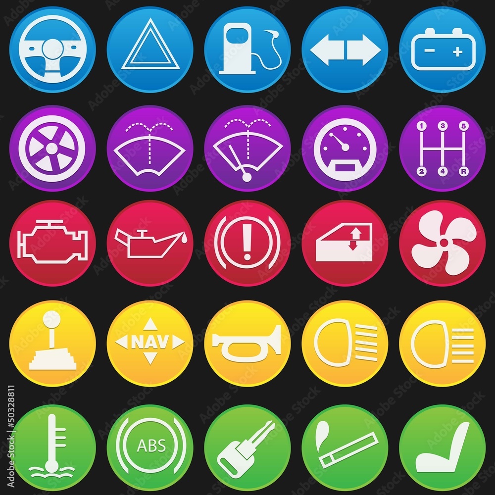 Car Dashboard Icon Gradient Style Stock Vector | Adobe Stock