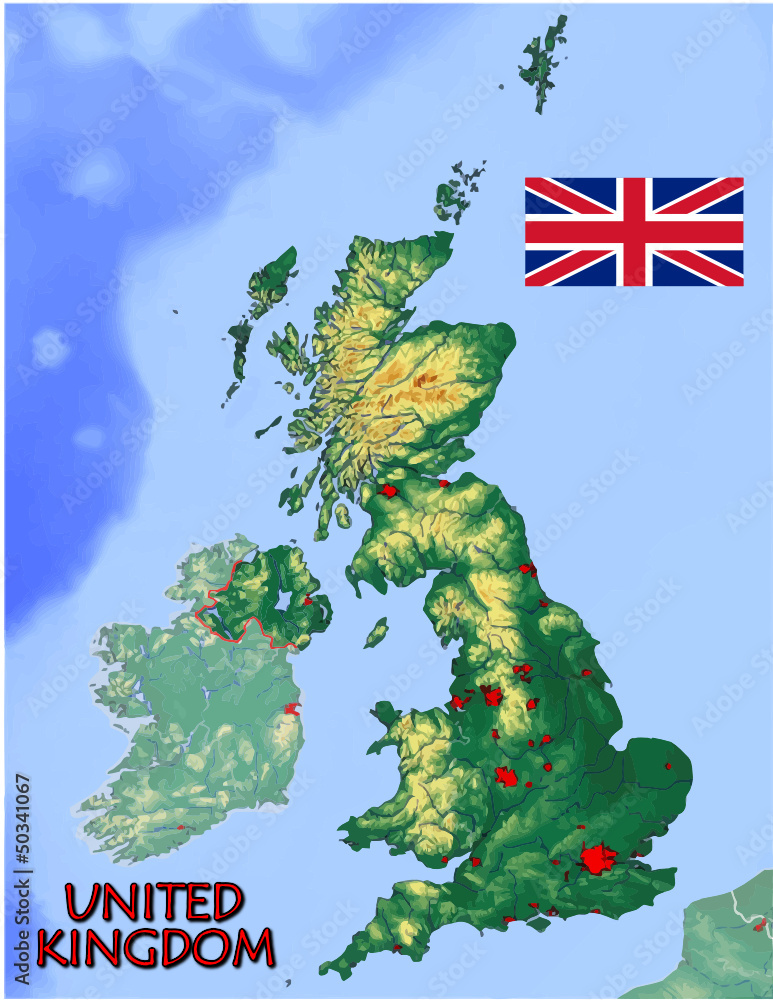 United Kingdom UK Europe national emblem map symbol motto Stock Vector ...