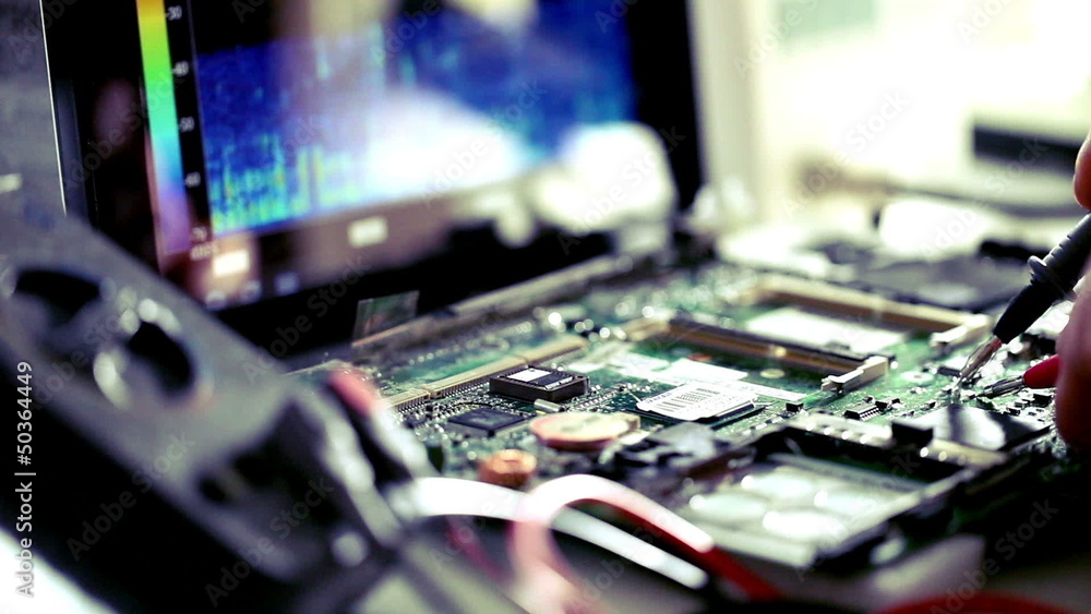 Debugging Microcontroller in electronics lab Stock Video | Adobe Stock