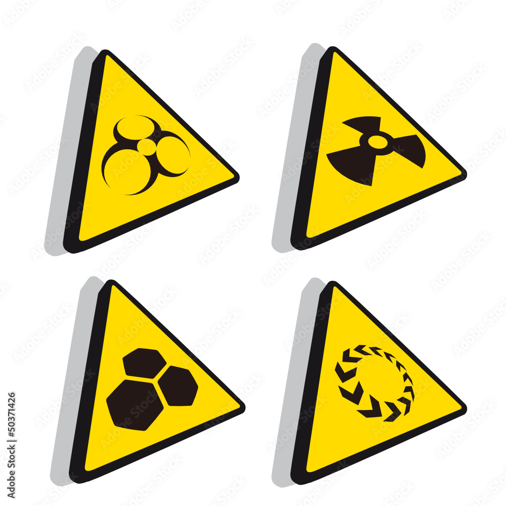 Gefahren Symbole - Warnzeichen Dreieck gelb Stock Vector | Adobe Stock