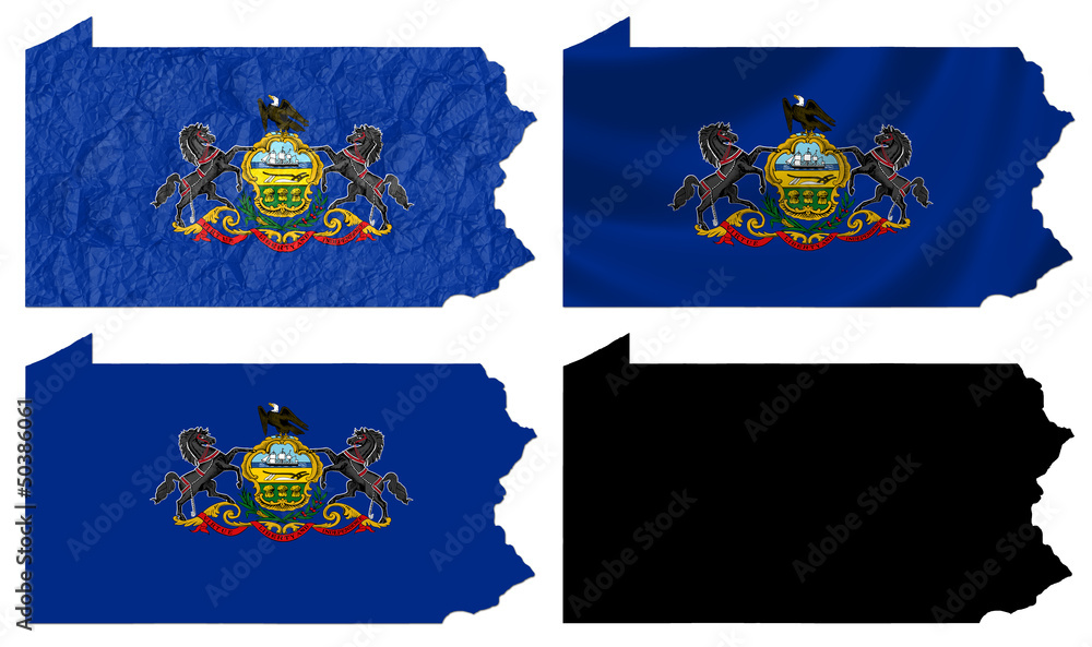 Pennsylvania Flag Map