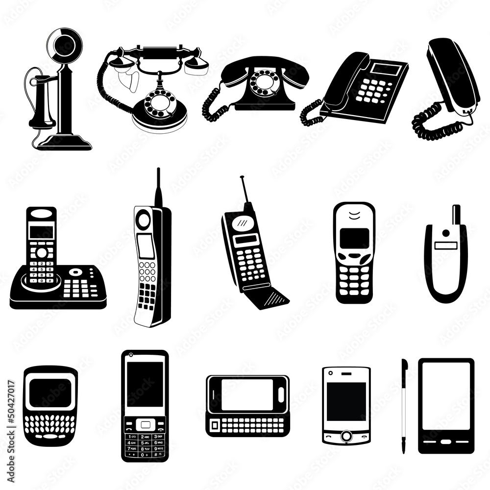 Phone evolution vector icons Stock Vector | Adobe Stock