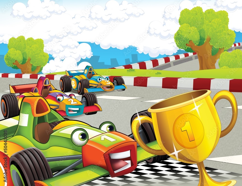 Car Racetrack Cartoon Backgrounds