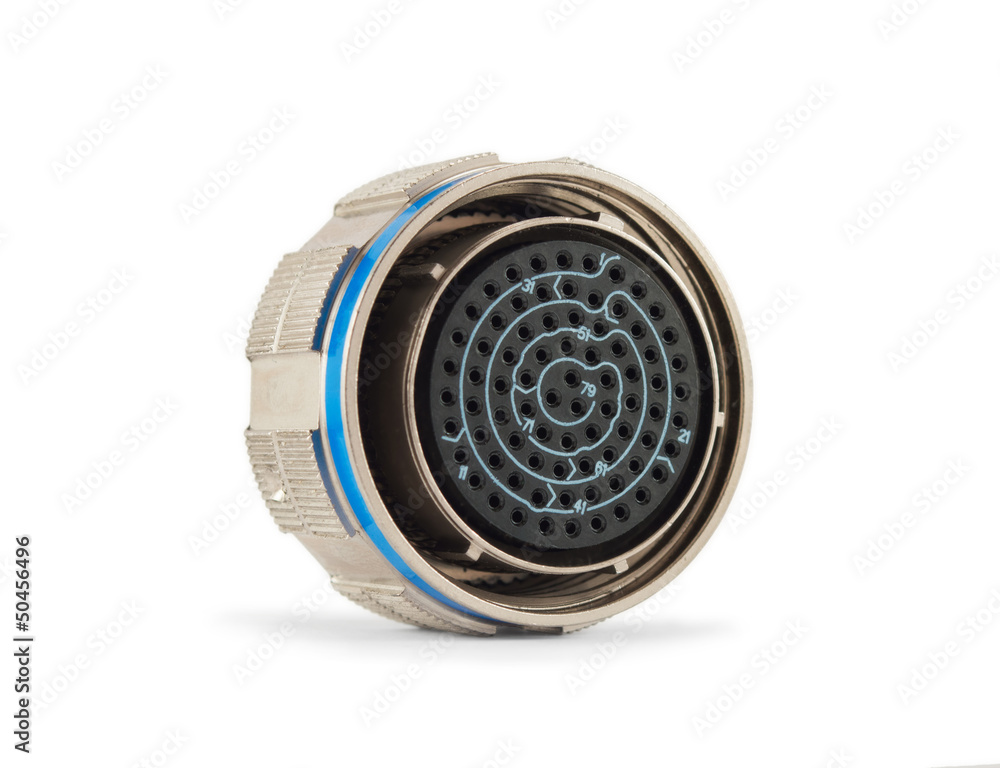 Cylindrical electrical connector Stock Photo | Adobe Stock