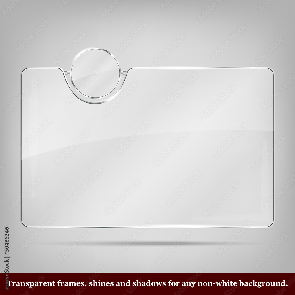 Transparent vector glass frame - place for icon and text Stock Vector ...