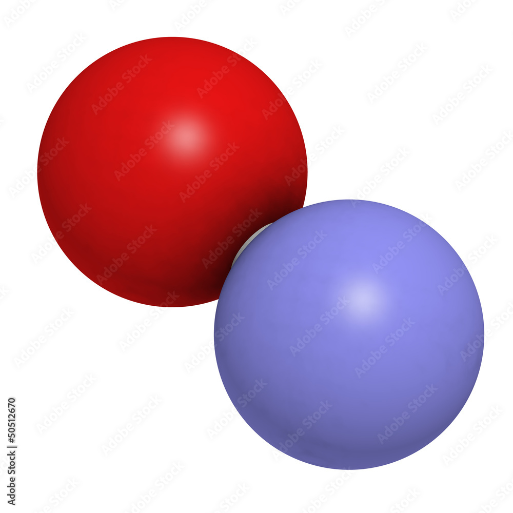 Nitric oxide (NO) free radical and signaling molecule, molecular Stock ...