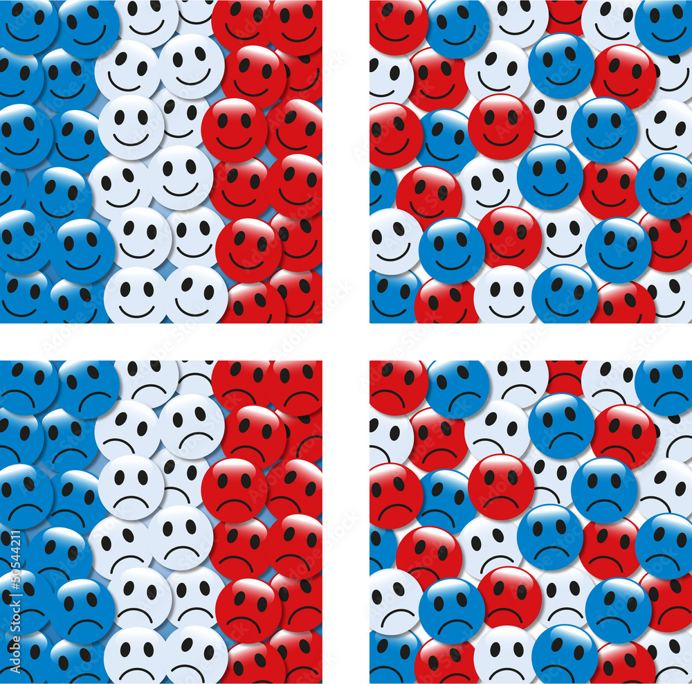 Smileys-couleur France-1 Stock Vector | Adobe Stock