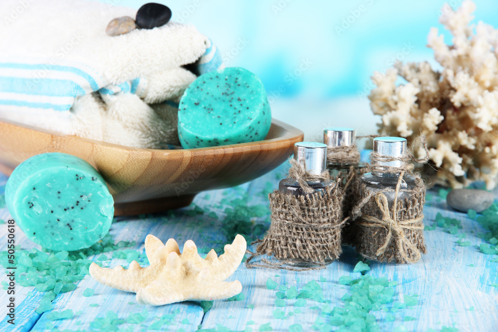 Spa composition on sea background Stock Photo | Adobe Stock