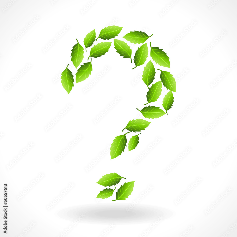 question mark making of green leaf Stock Vector | Adobe Stock